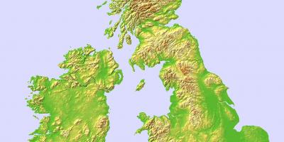 Altitude map UK - Map of UK elevation (Northern Europe - Europe)